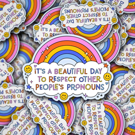 Respect Other People's Pronouns | Sticker – Coastal Collective + Co
